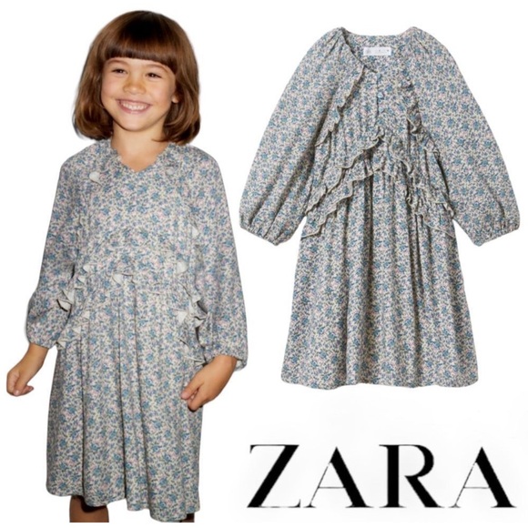 Zara | Dresses | Zara Floral Ruffled Dress | Poshmark